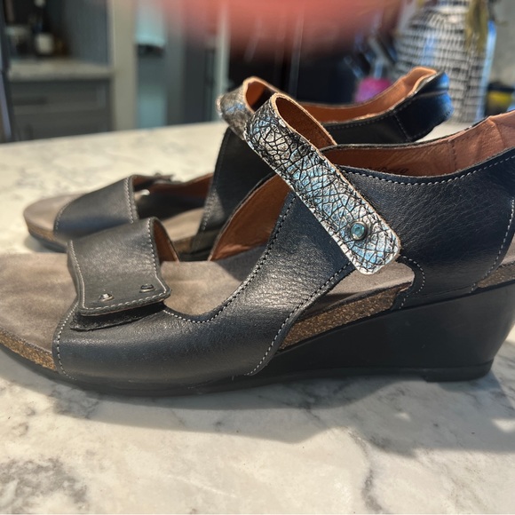 Taos Footwear | Shoes | Taos Chrissy Wedge Sandal Black And Silver ...